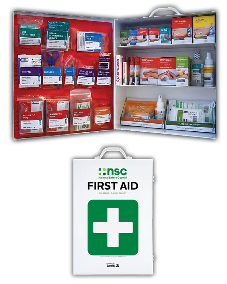 First Aid Kit Metal Cabinet A - 3-Shelf - National Safety Council Shop