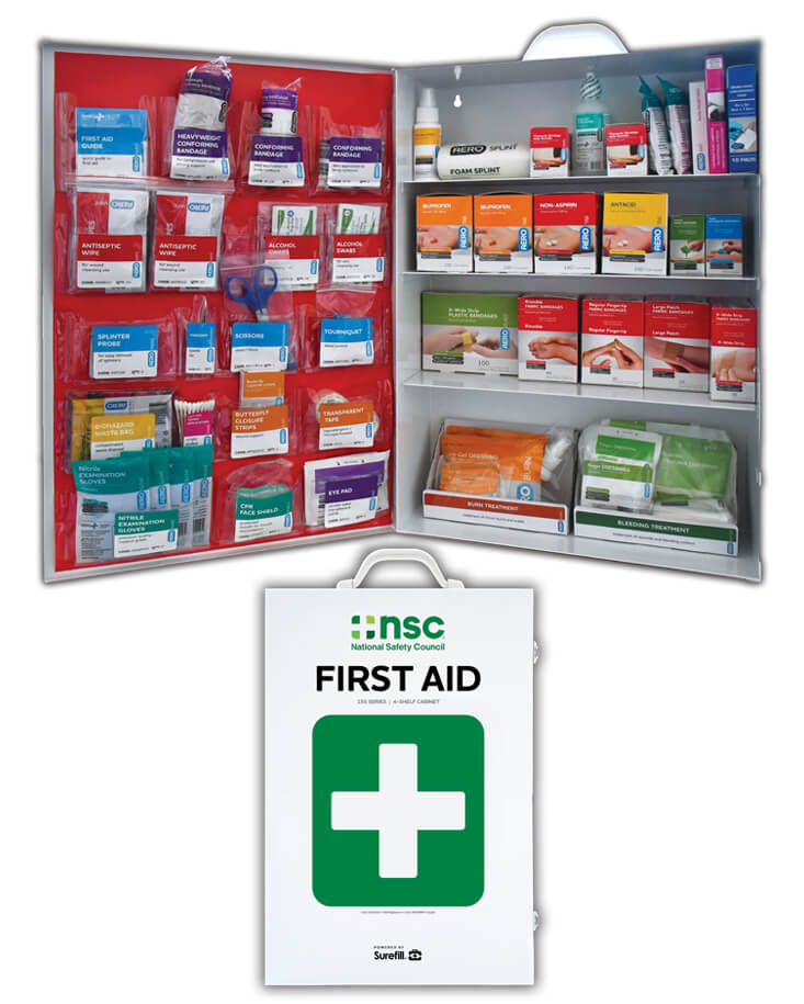 First Aid Kit Metal Cabinet B - 4-Shelf - National Safety Council Shop